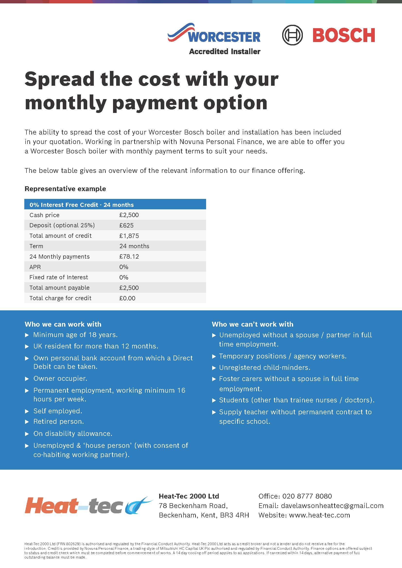 Boiler Finance London | Heat-Tec